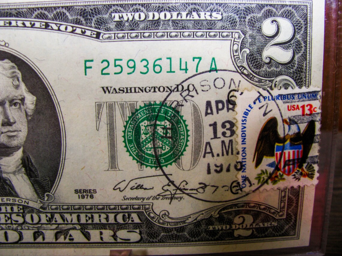 Two Dollar Stamps US 2 Dollar Bill paper Money Currency - Etsy