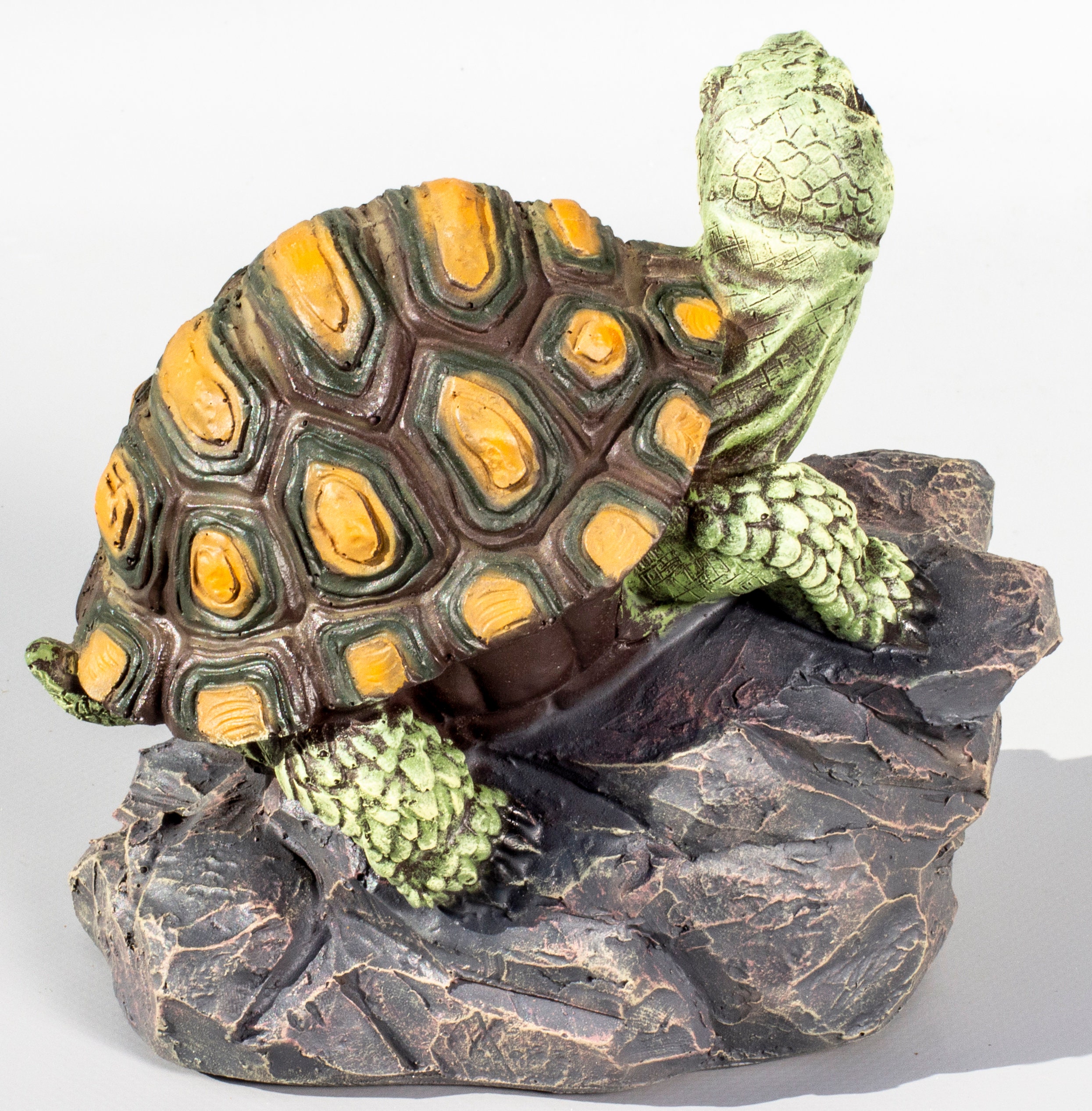 Tortoise Statue turtle on Rock wildlife Sculpture garden - Etsy