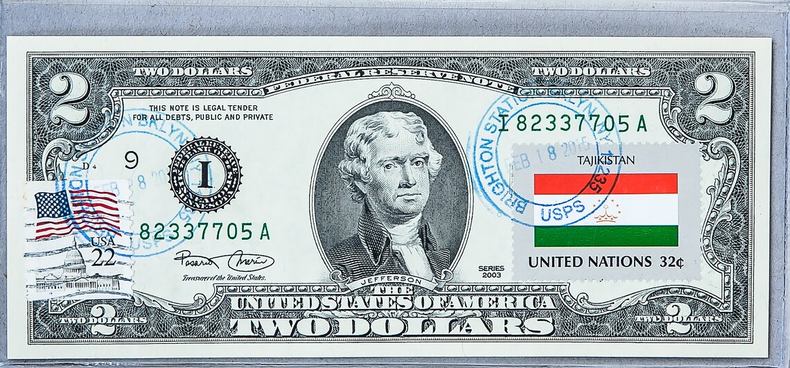 Currency Notes US 2 Dollar Bill federal Reserve Note two - Etsy