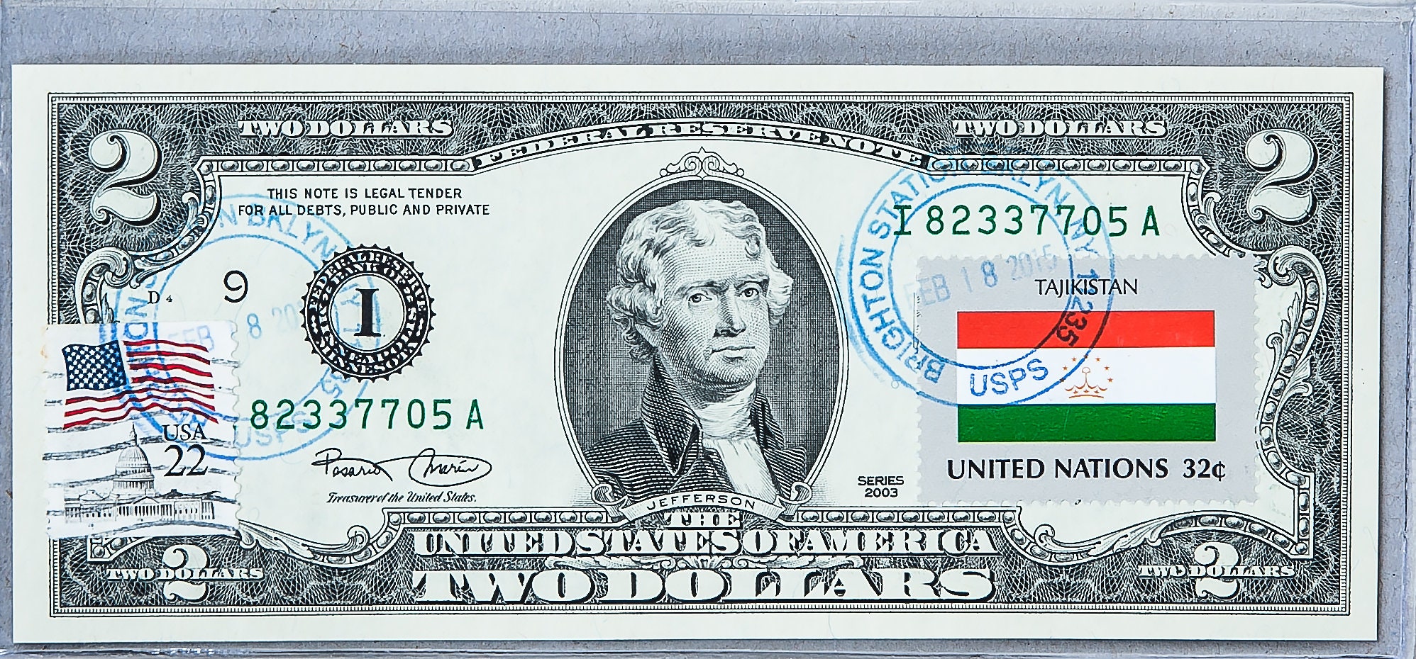 Currency Notes US *2 Dollar Bill *federal Reserve Note *two Dollar *gem ...