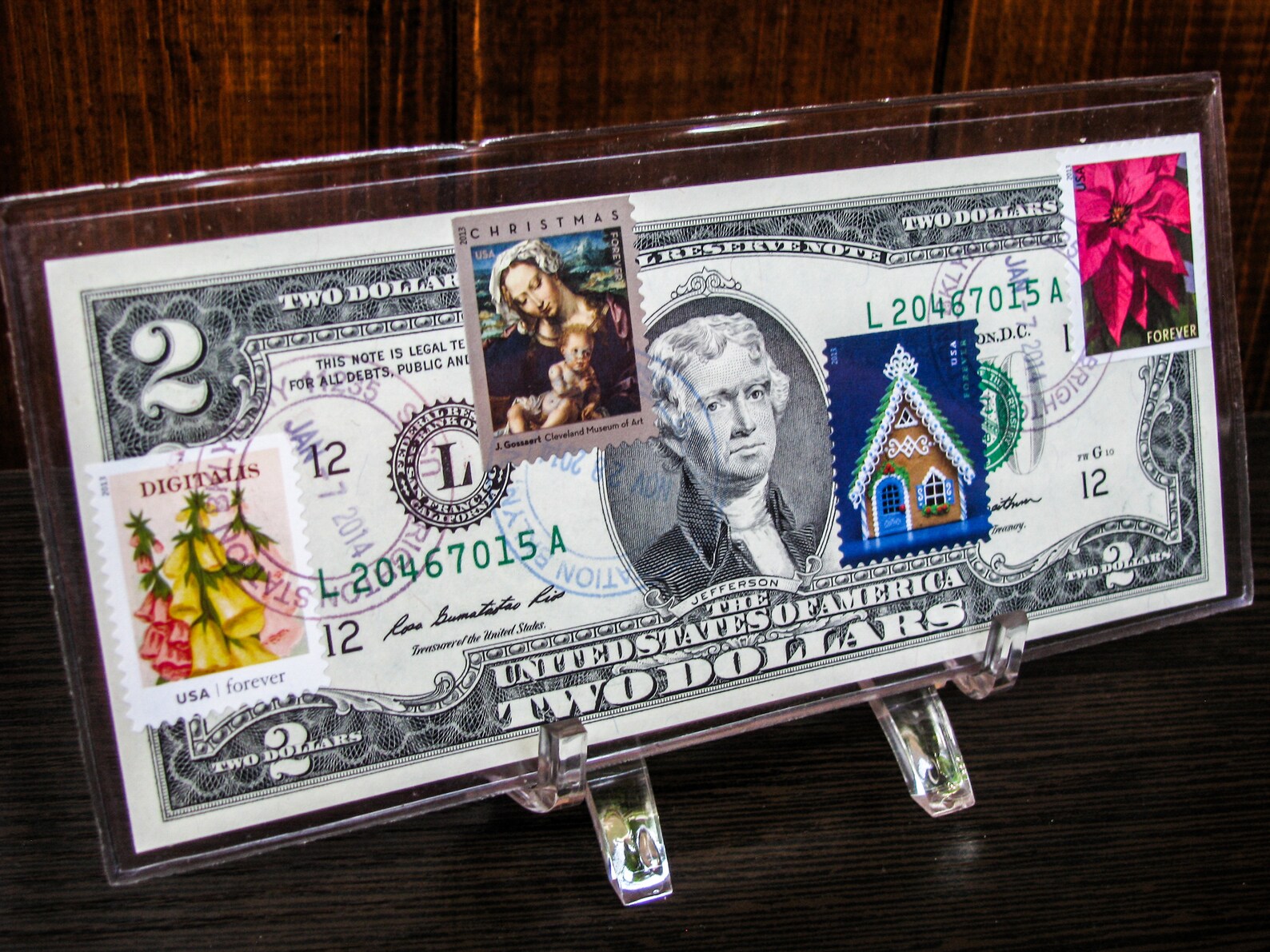 Two Dollar Bill paper Money US our Lady Decor virgin Mary | Etsy