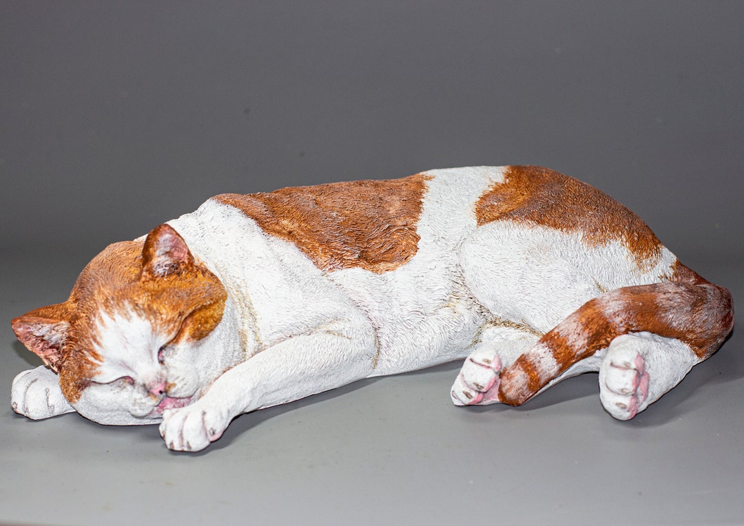 Cat Shaped Urn *cremation Statue Sleeping Pet Ashes *unique Burial ...