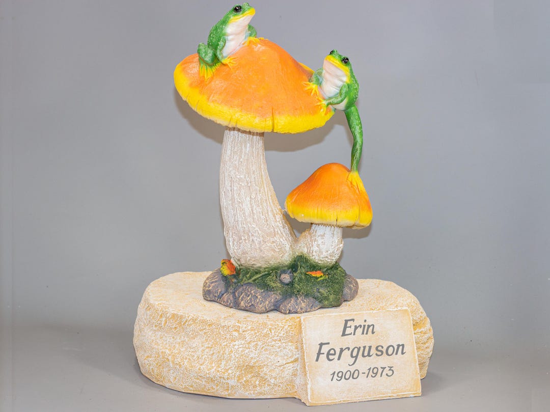 Mushroom Frog Urn Human Ashes *cremation Home Memorial Sculpture ...