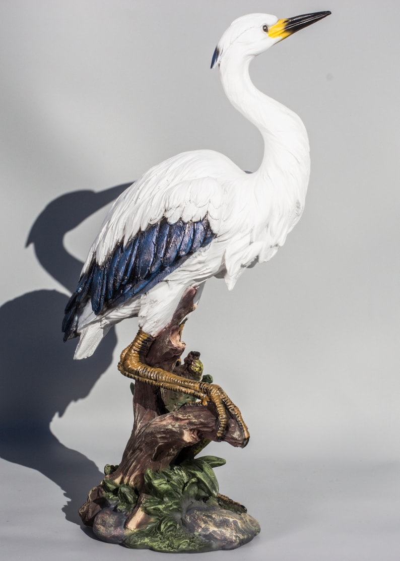 Heron Sculpture *coastal Statue Outdoor *garden Decor Water Bird *large ...