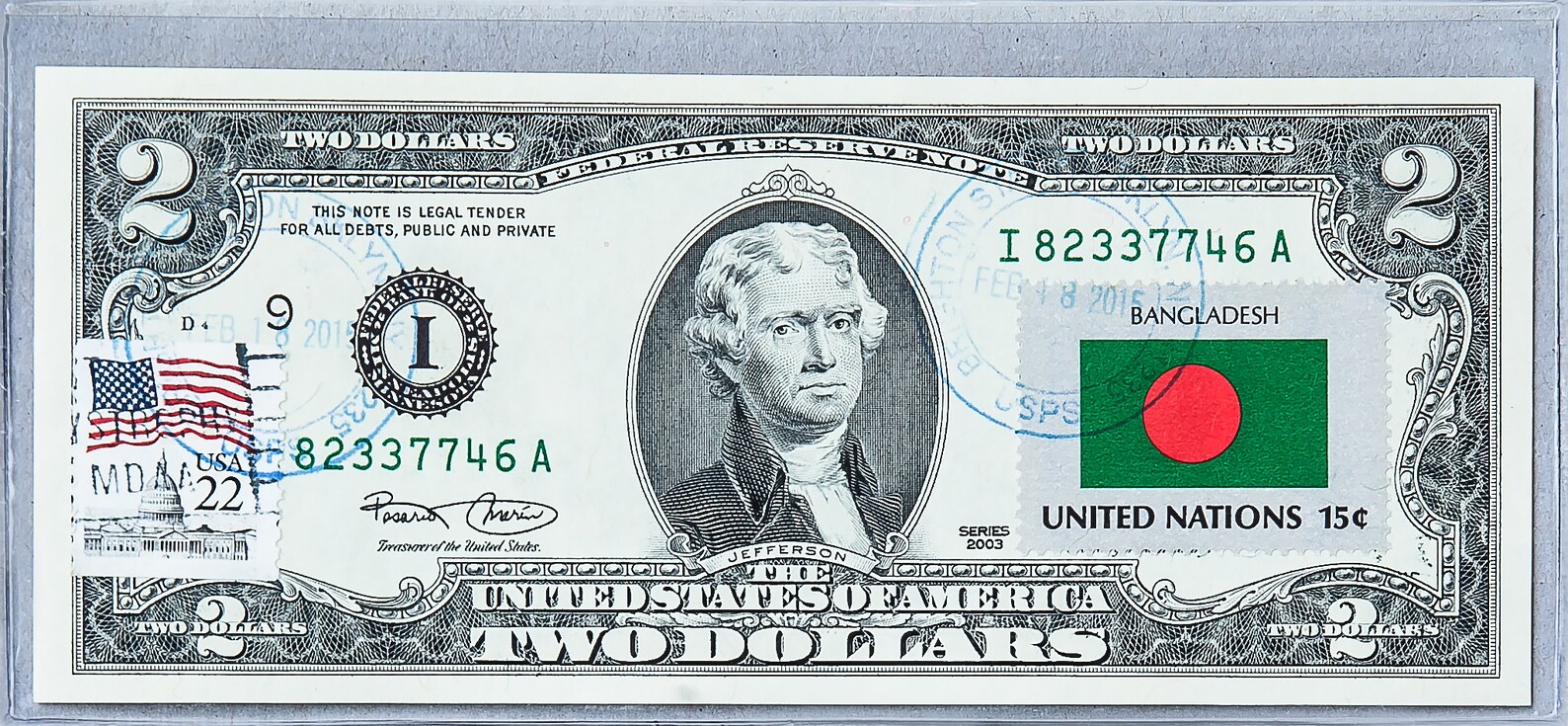 Two Dollar Stamps US 2 Dollar Bill paper Money Currency - Etsy