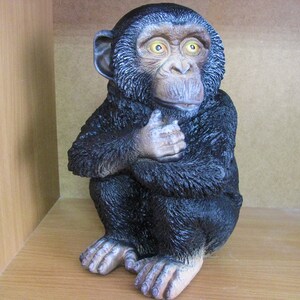 Monkey Piggy Bank chimpanzee Figurine coin Bank Adult large Money Box ...