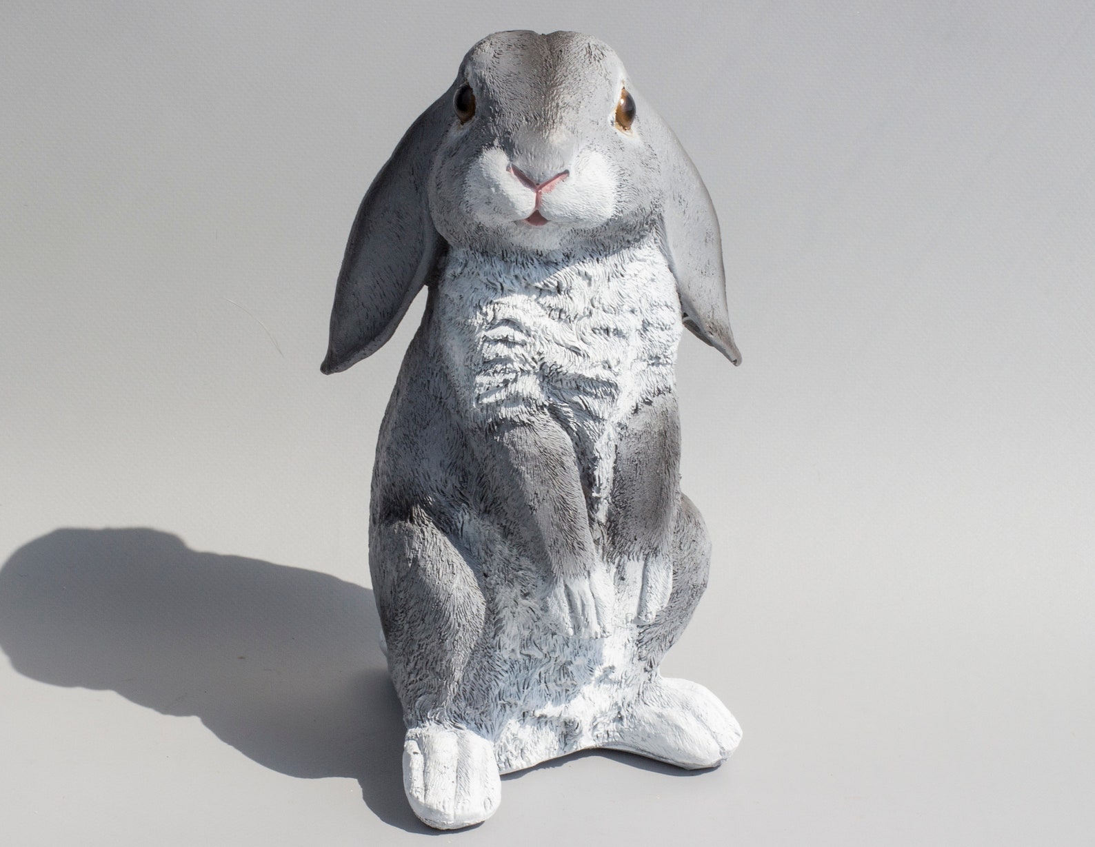 Rabbit Statue Garden lop Eared Bunny wildlife Sculpture hare Figurine ...