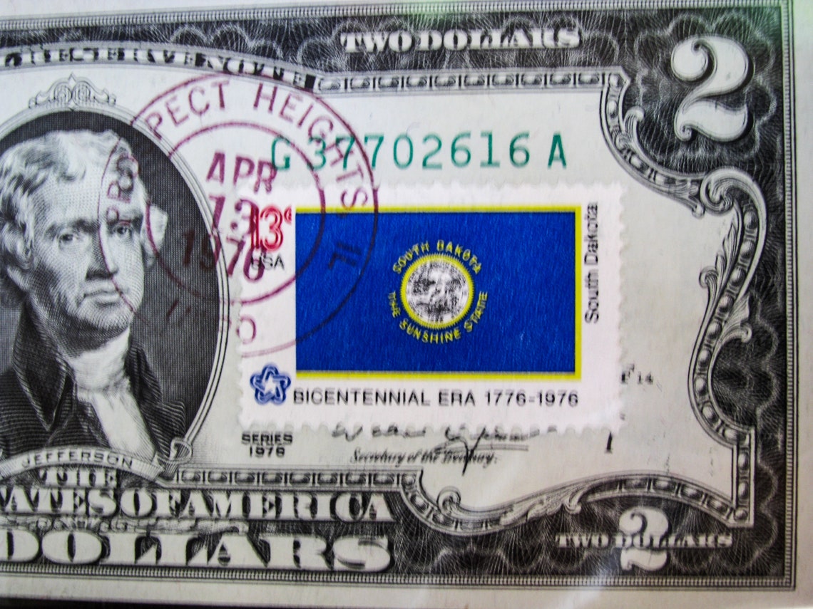 1976 Two Dollar Bill *federal Reserve *2 Dollar Stamps *currency Notes ...