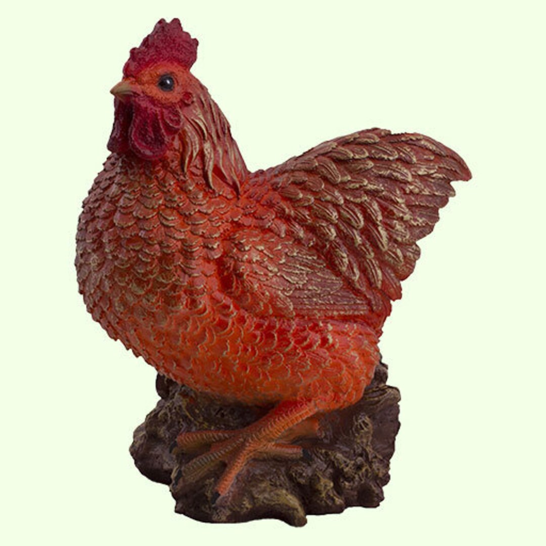 Hen Figurine easter Chicken Sculpture farmhouse Statue large Garden ...