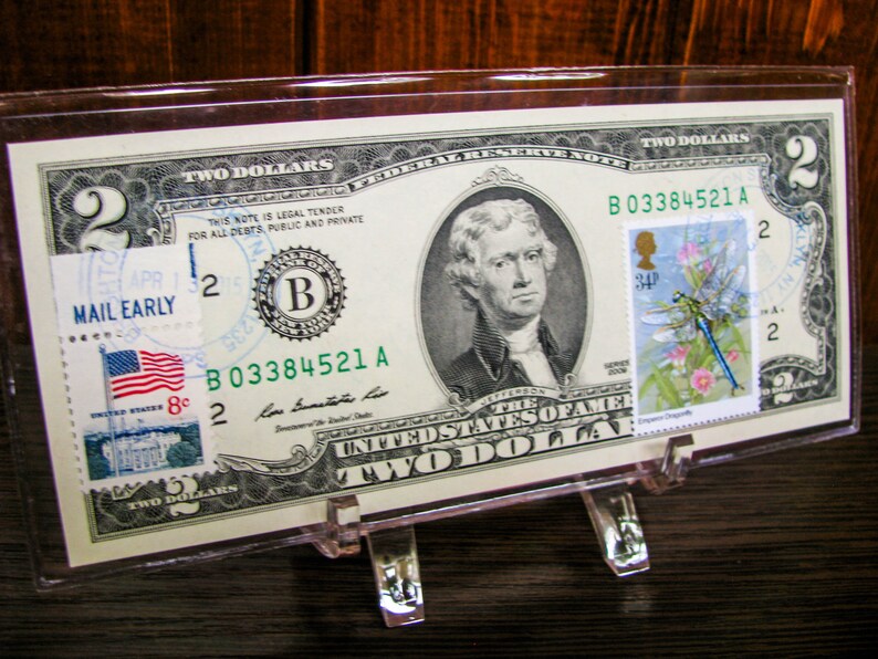 Two Dollar Stamp paper Money US federal Reserve Note 2 - Etsy