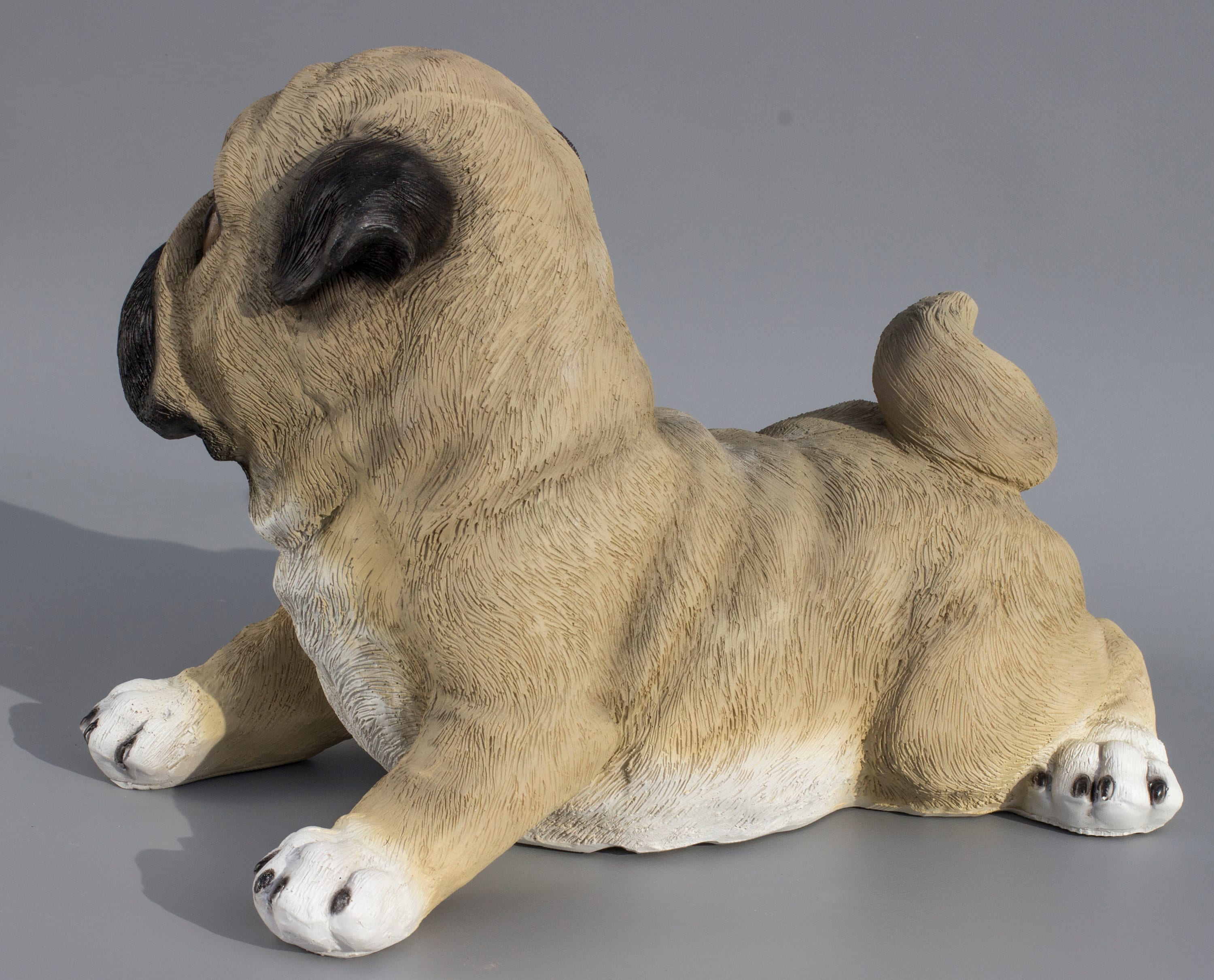 Pug Dog Sculpture garden Statue Pet laying Puppy Figurine - Etsy