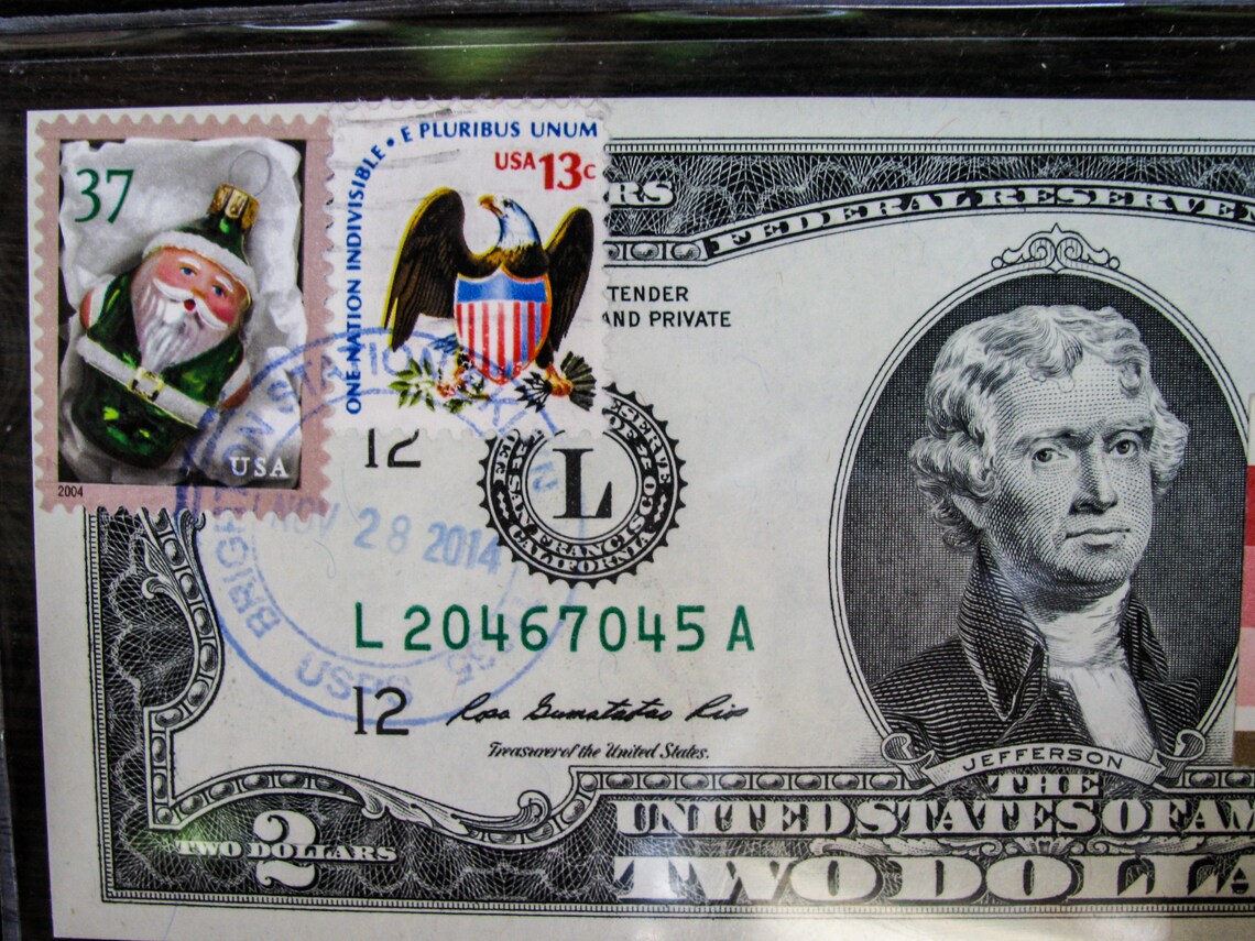 Two Dollar Note paper Money US federal Reserve 2 Dollar - Etsy