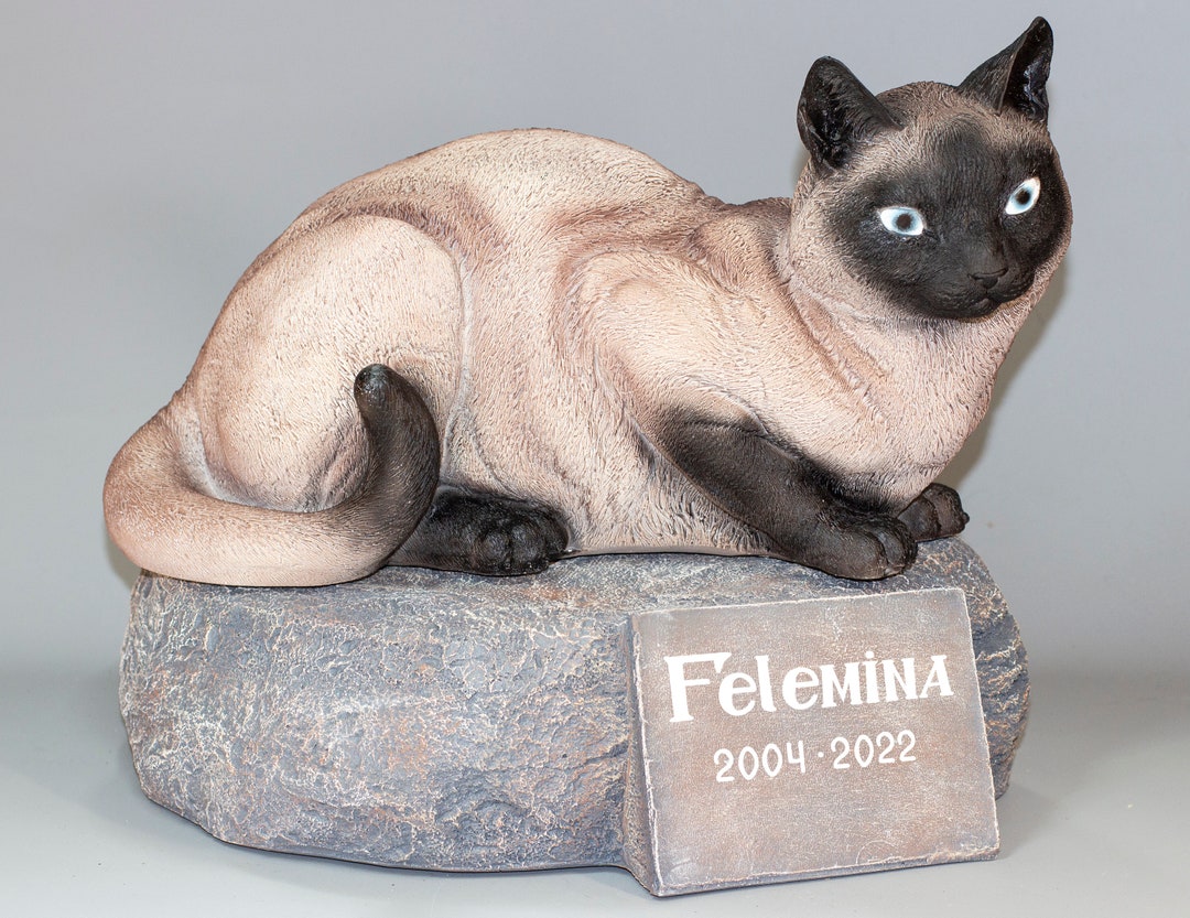 Siamese Cat Urn *cremation Statue Pet Ashes *memorial Headstone ...