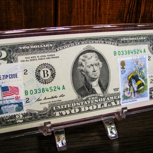 Two Dollar Bill *paper Money US *2 Dollar Stamps *federal Reserve Note ...
