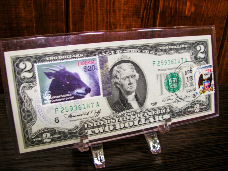 Two Dollar Stamps US 2 Dollar Bill paper Money Currency - Etsy