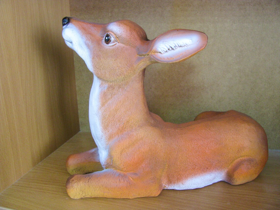 Piggy Bank coin Bank Adult fawn Deer Statue Large money Box | Etsy