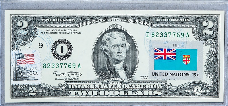Currency Notes US 2 Dollar Bill federal Reserve Bank paper - Etsy