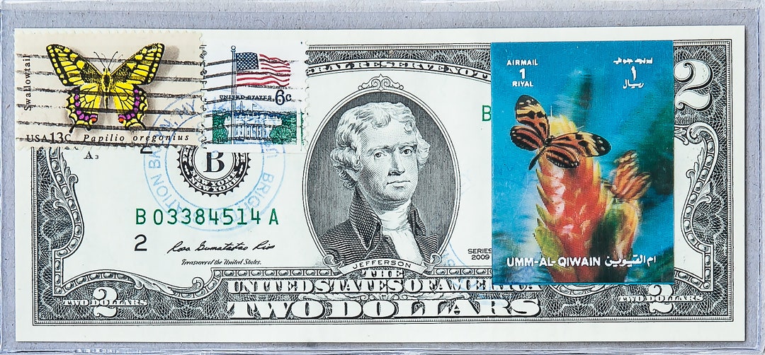 Two Dollar Bill paper Money US collectible Banknote 2 Dollar Stamp ...