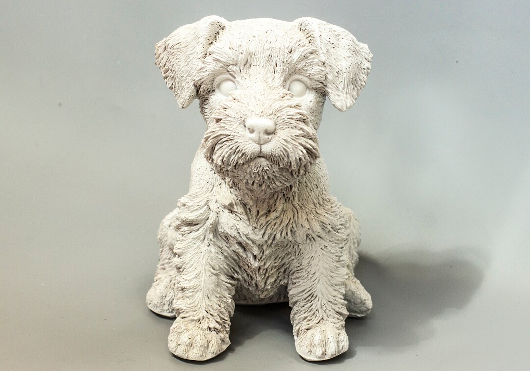 Schnauzer Statue Unpainted *sitting Dog Memorial Ready to Paint *garden ...