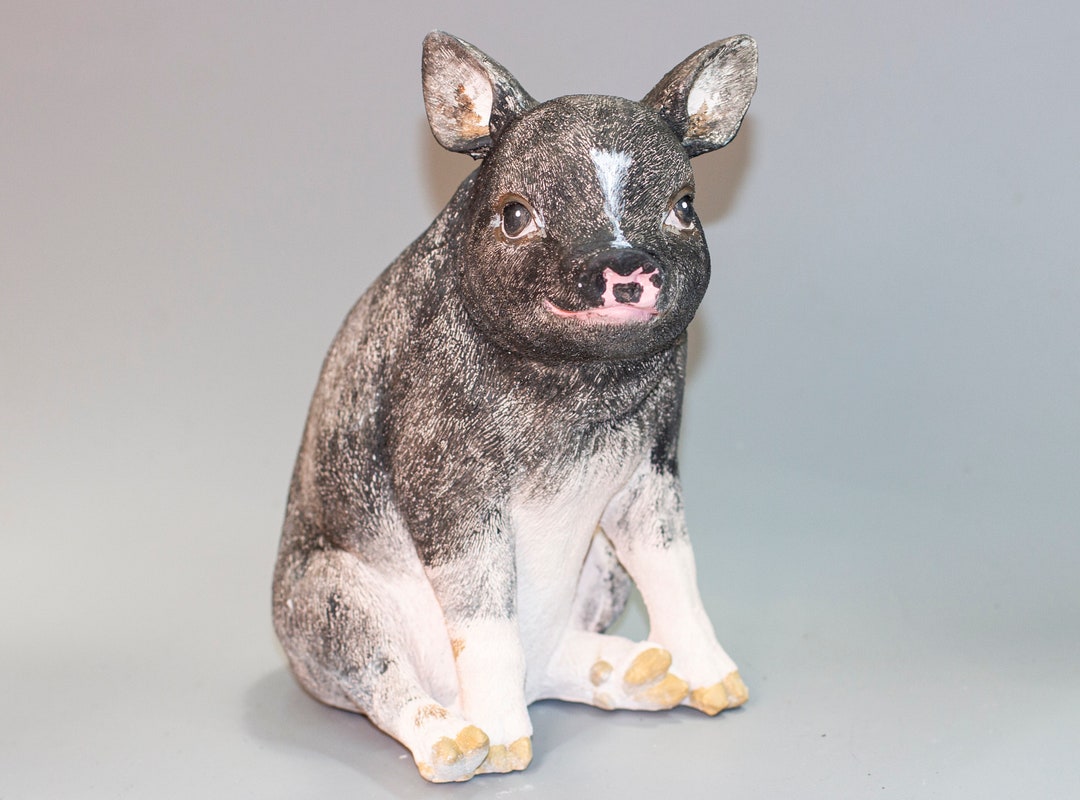 Black Pig Urn *statue Pet Ashes Holder *hog Memorial Custom Paint ...