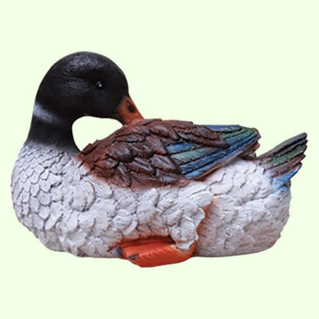 Garden Figure Duck duckling Figurine decor Outdoor yard Statue Bird ...