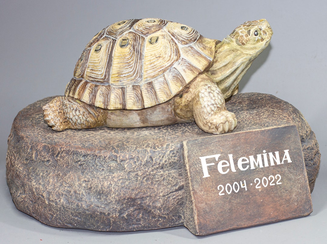 Unique Urn Pet Ashes *turtle Memorial Stone Plaque *cremation Statue ...