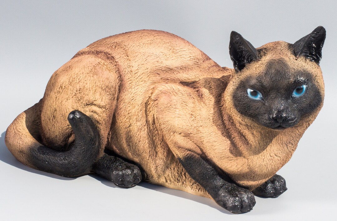 Siamese Cat Memorial Statue *garden Sculpture Pet Loss *back Yard Decor ...