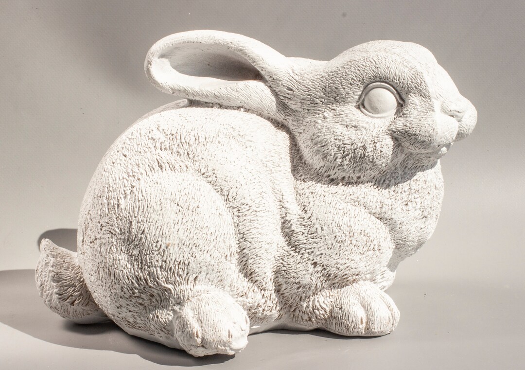 Rabbit Statue Unpainted *pet Memorial Ready to Paint *garden Sculpture ...