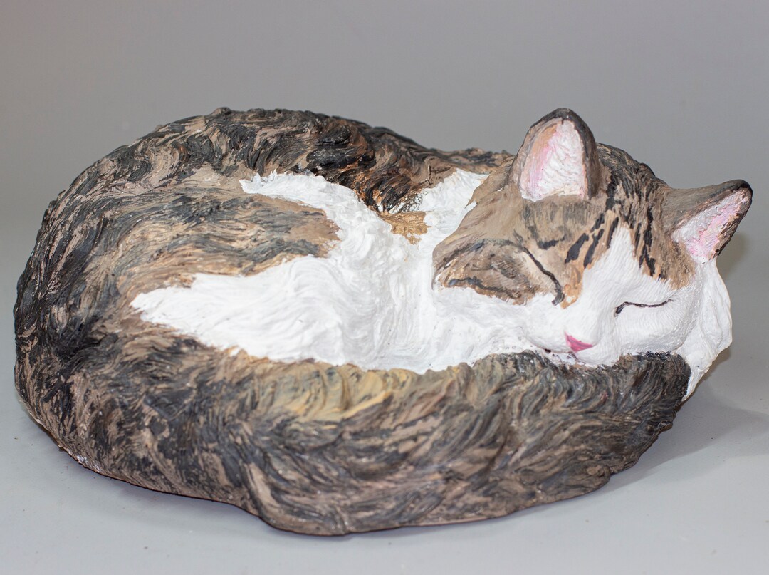 Long Hair Cat Shaped Urn *unique Casket Pet Memorial Custom Paint ...