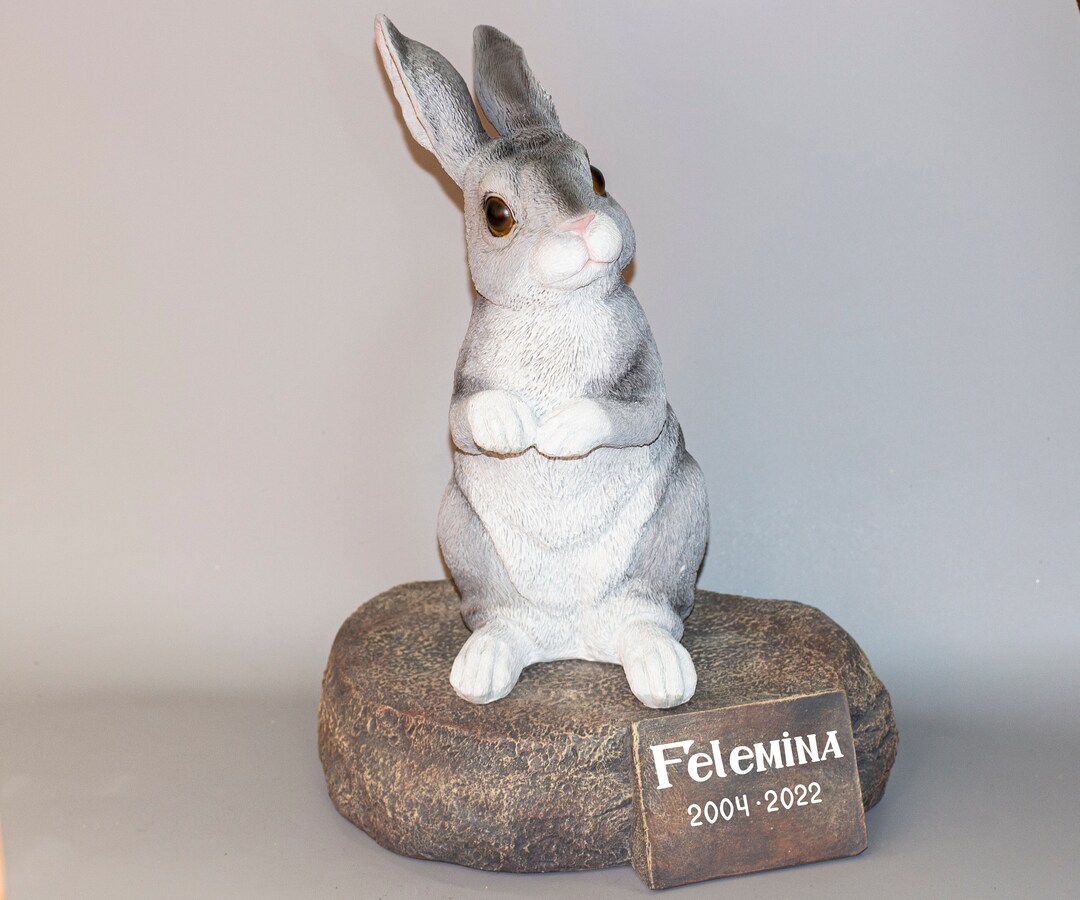 Bunny Funeral Urn *rabbit Memorial Stone *pet Remembrance Casket ...