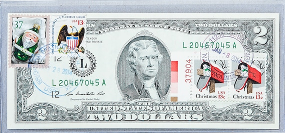 Two Dollar Note paper Money US federal Reserve 2 Dollar | Etsy