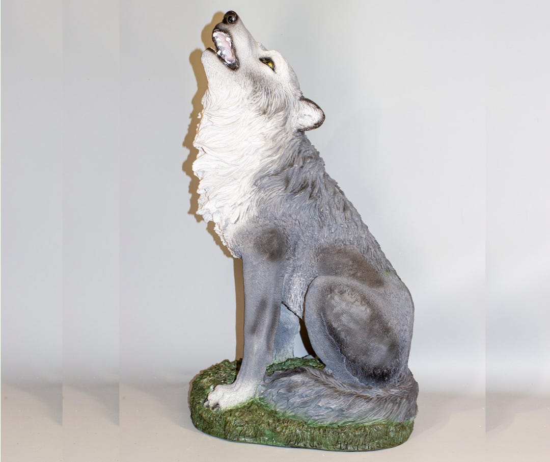 Wolf Urn Adult Man *large Memorial Human Ashes *cremation Statue ...