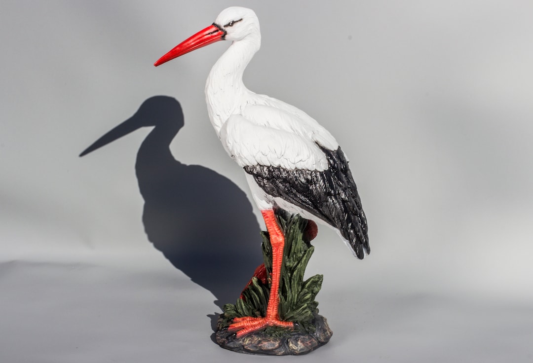 Stork Statue *wildlife Sculpture Outdoor *babyshower Decor Bird *garden ...