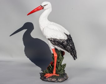 Garden Bird Statue stork Figurine wildlife Sculpture large | Etsy
