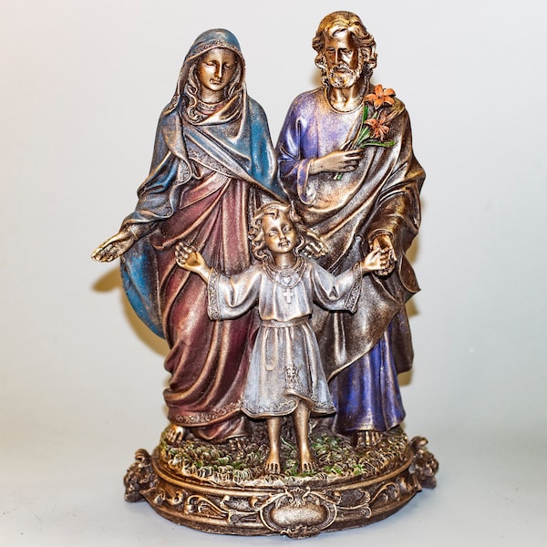 Bronze Holy Family Statue - Etsy