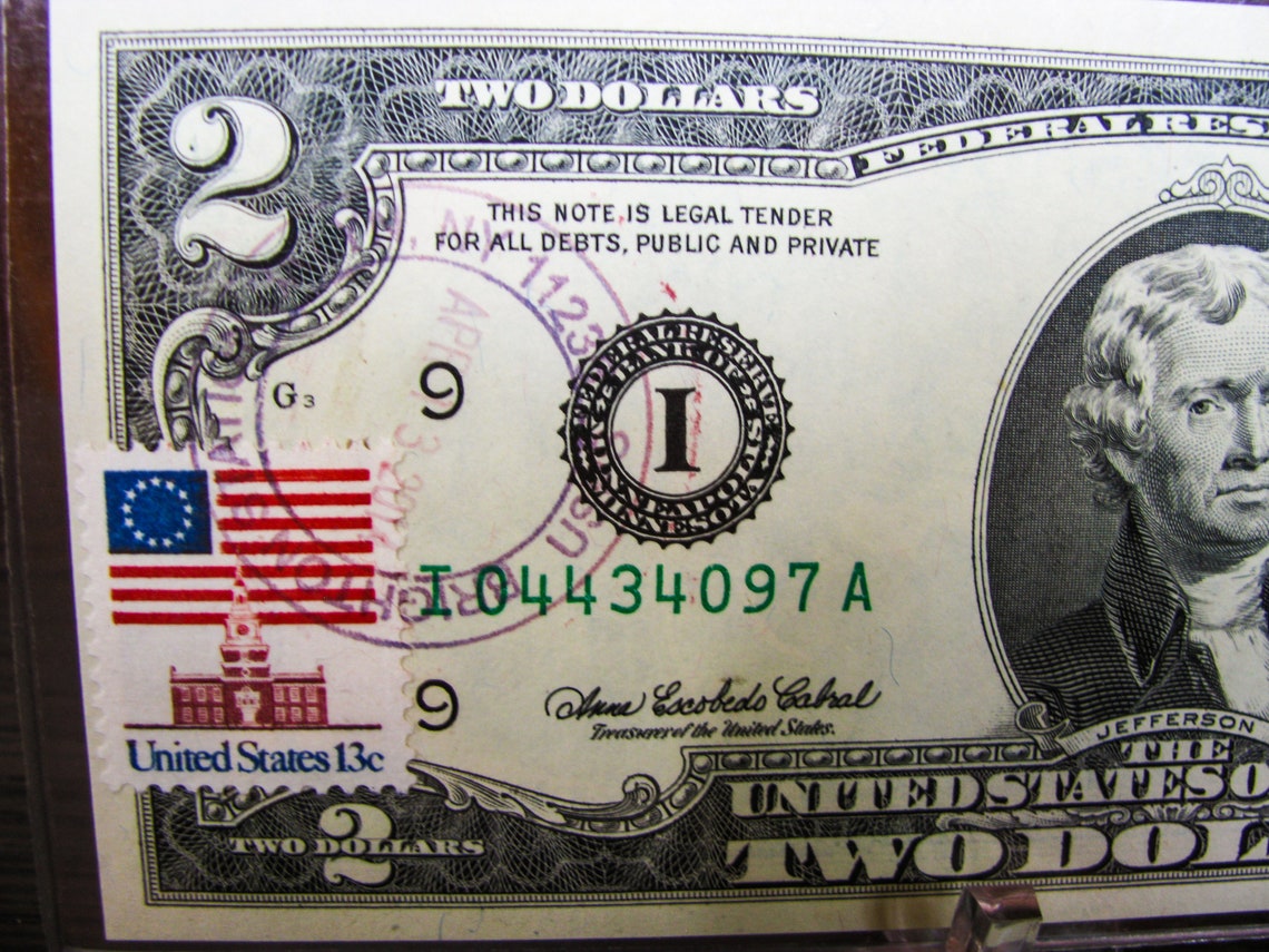 Two Dollar Bill US 2 Dollar Stamps paper Money Currency - Etsy