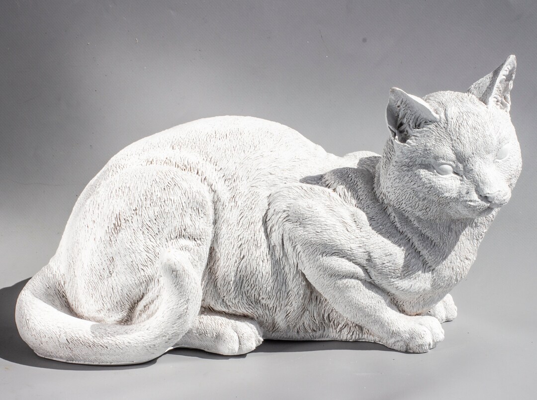 Cat Memorial Statue Unpainted *sculpture Pet Ready to Paint *outdoor ...