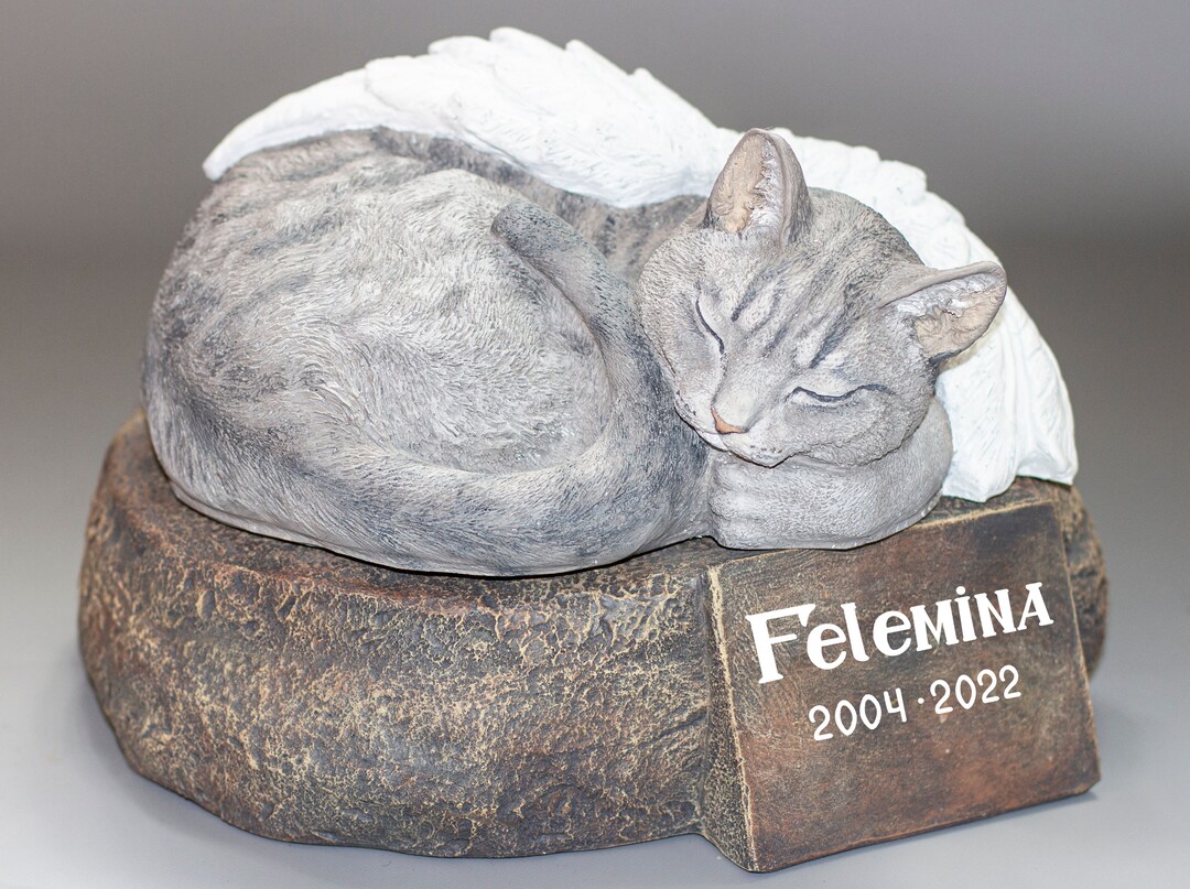 Cat Angel Wings Memorial Urn *headstone Marker Plaque Personalized *pet ...