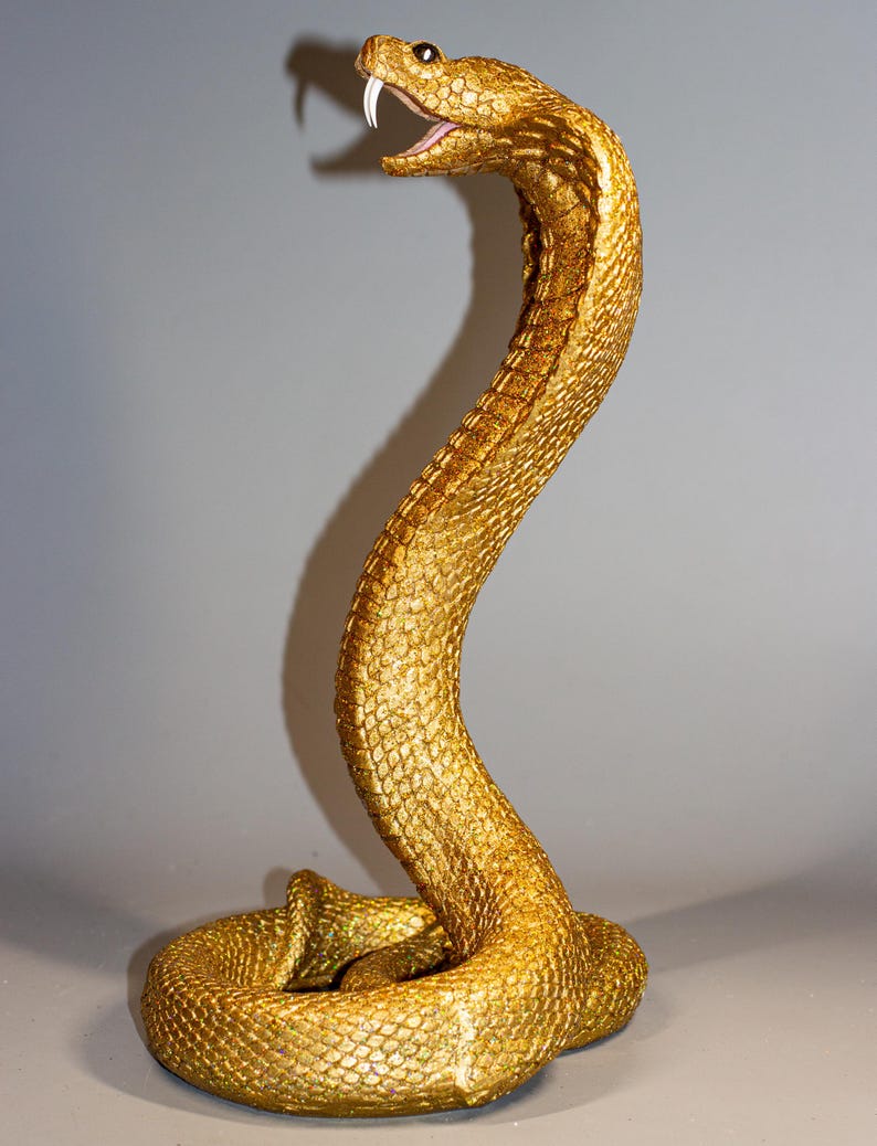 Cobra Snake Sculpture *chinese Zodiac New Year Gifts *serpent Statue ...