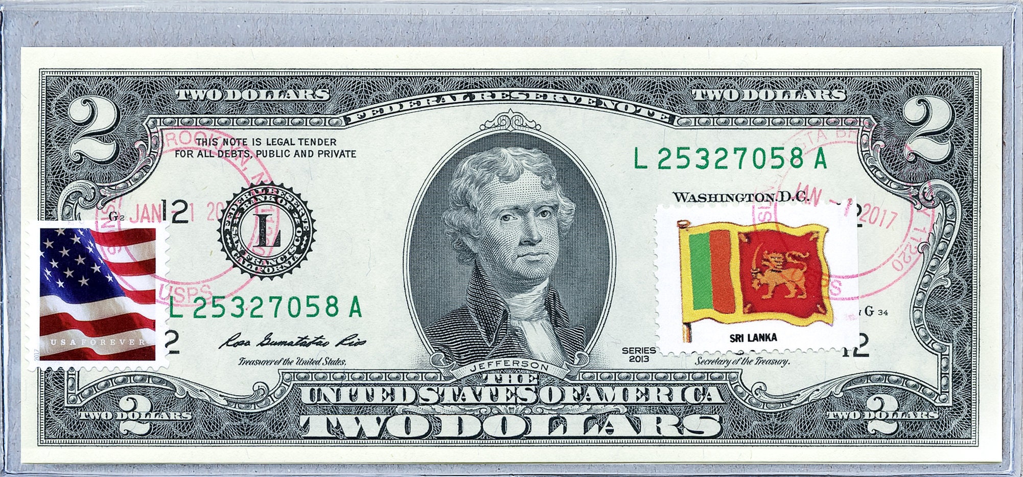 2 Dollar Bill Front And Back