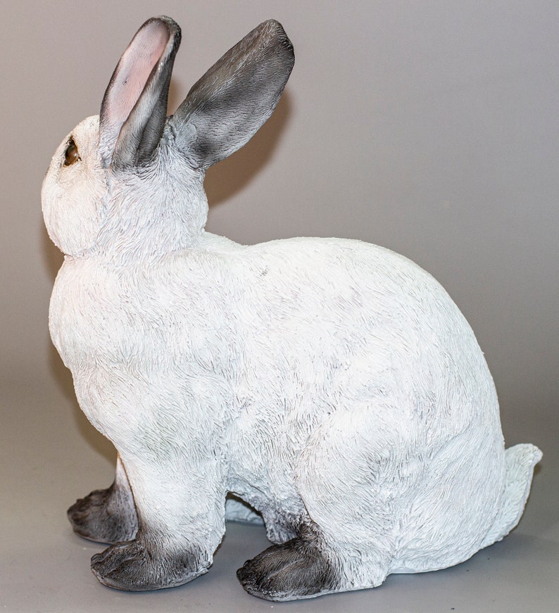 Unique Easter Decor Rabbit white Bunny Garden Sculpture Large - Etsy