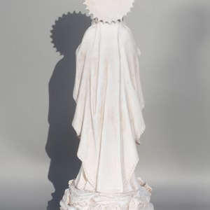 Madonna Statue *christian Sculpture White *our Lady Halo *virgin Mary ...