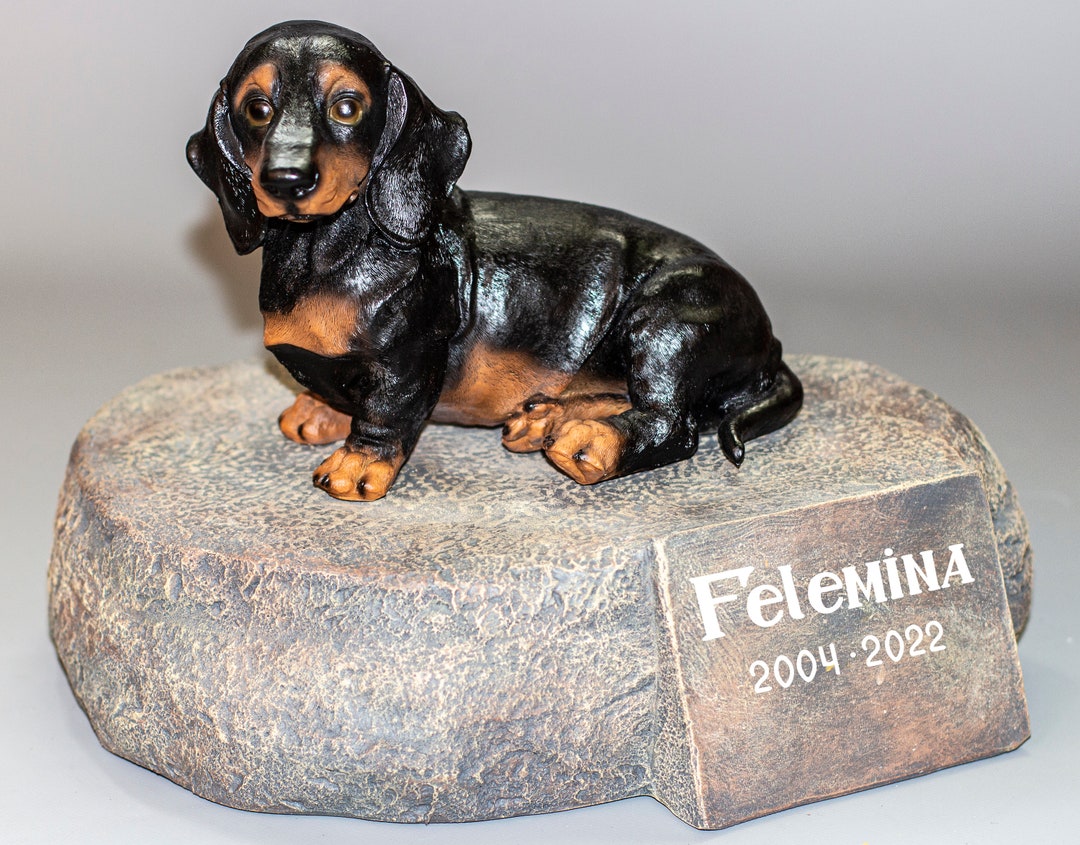Dachshund Urn *cremation Statue Pet Ashes *dog Loss Memorial Headstone ...