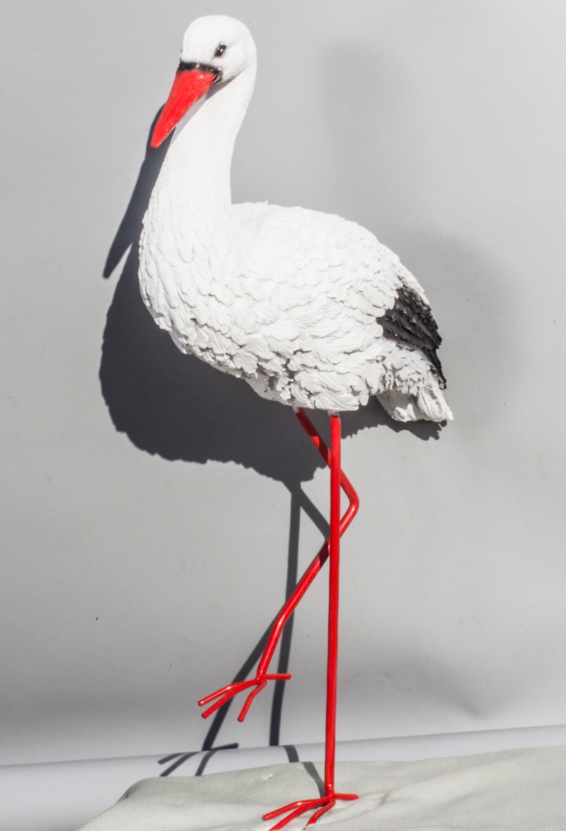 Stork Sculpture wildlife Statue garden Decor Bird large - Etsy