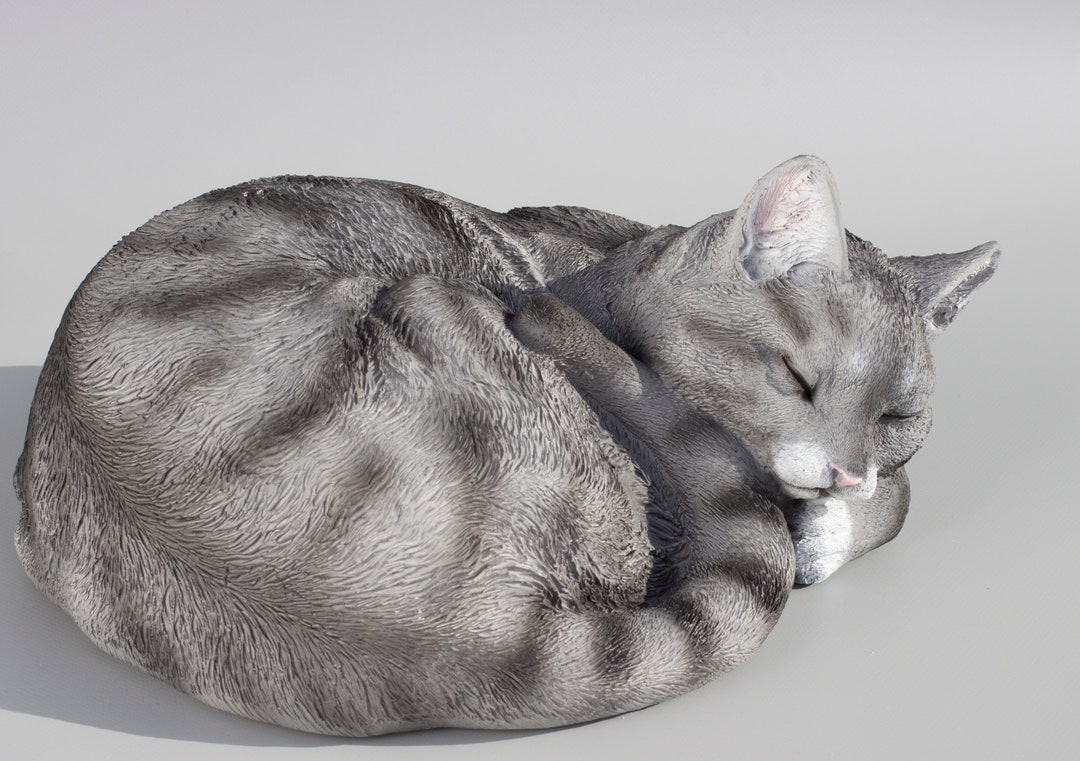 Sleeping Cat Urn *pet Memorial Statue Ashes *cremation Remembrance ...