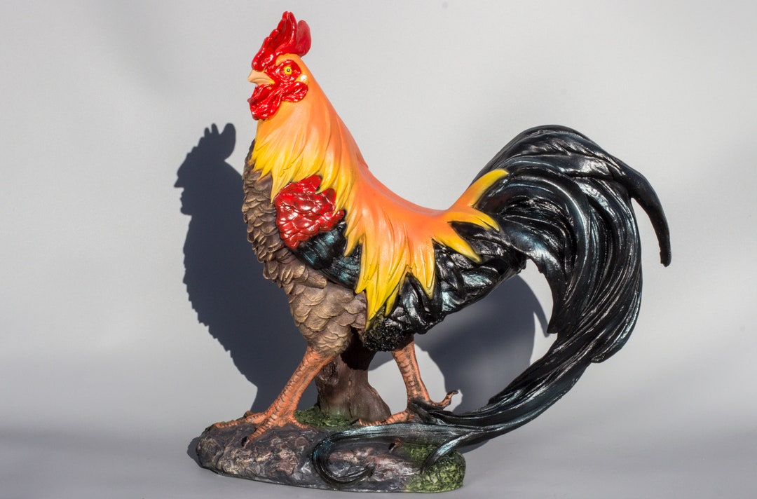Rooster Statue Memorial *chicken Sculpture Outdoor *farm Animals Large ...