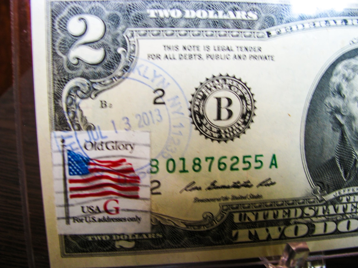 2 Dollar Bill federal Reserve Note two Dollar Banknote - Etsy