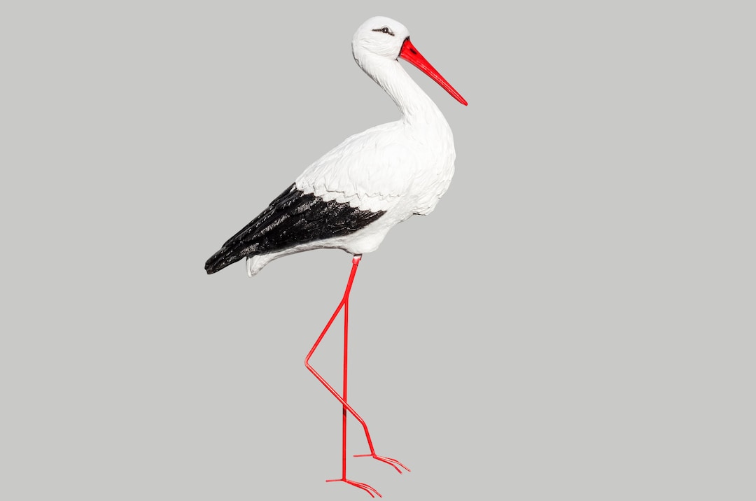 Stork Statue Large *wildlife Sculpture Outdoor *garden Decor Bird ...