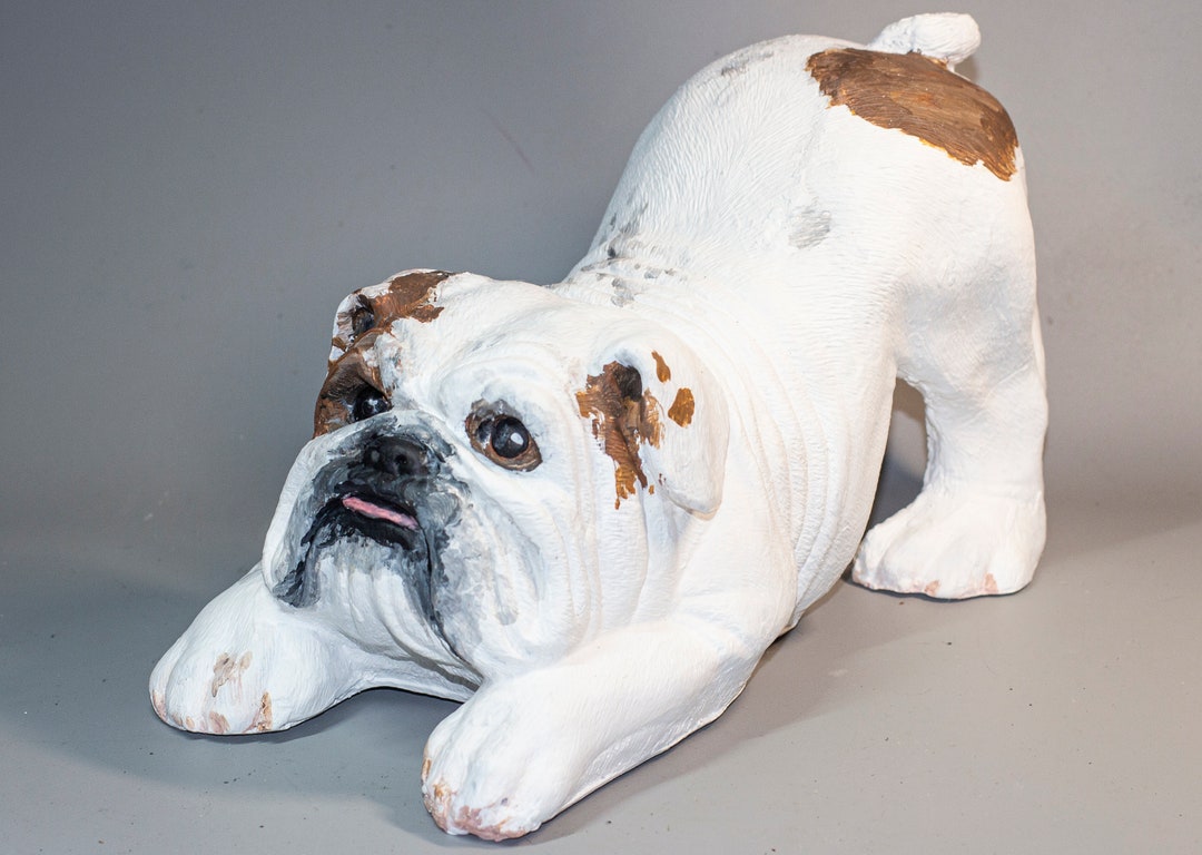 English Bulldog Urn *unique Burial Casket *cremation Statue Pet Ashes ...