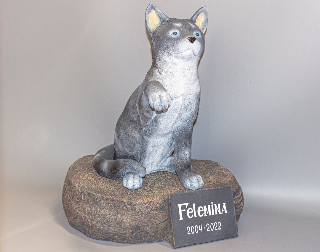 Cat Memorial Urn *cremation Statue Pet Ashes *animal Headstone ...